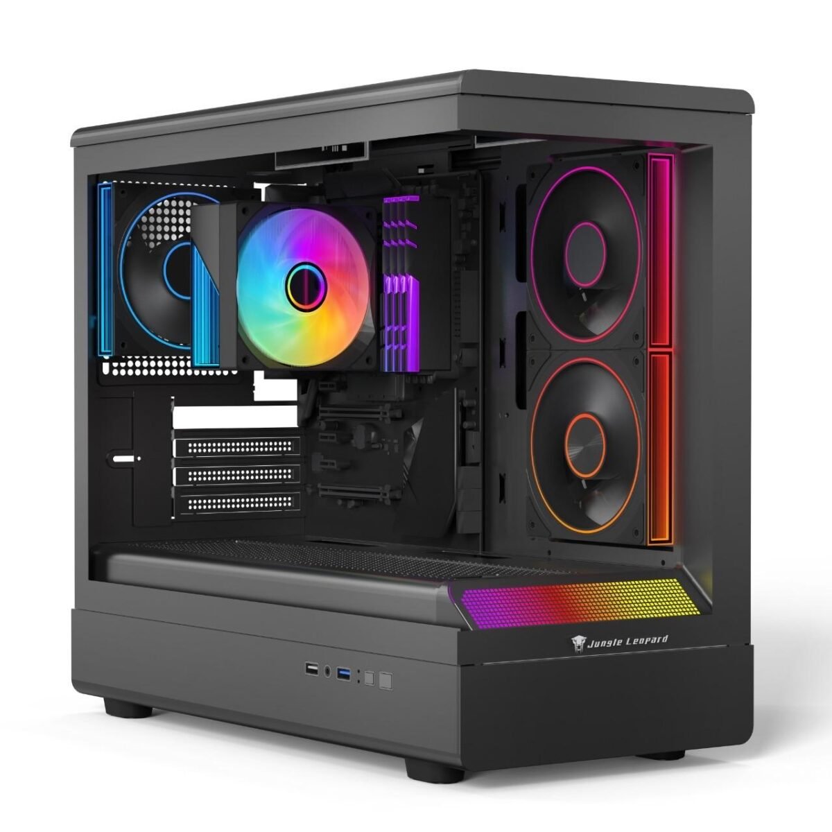 Jungle Leopard MS-01 Case WITH 3 FAN – BLACK – Oppc